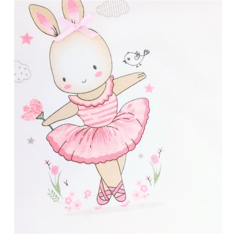 Ajuar - Set de 3 piezas Algodón - Coneja bailarina - Blanco Rosado